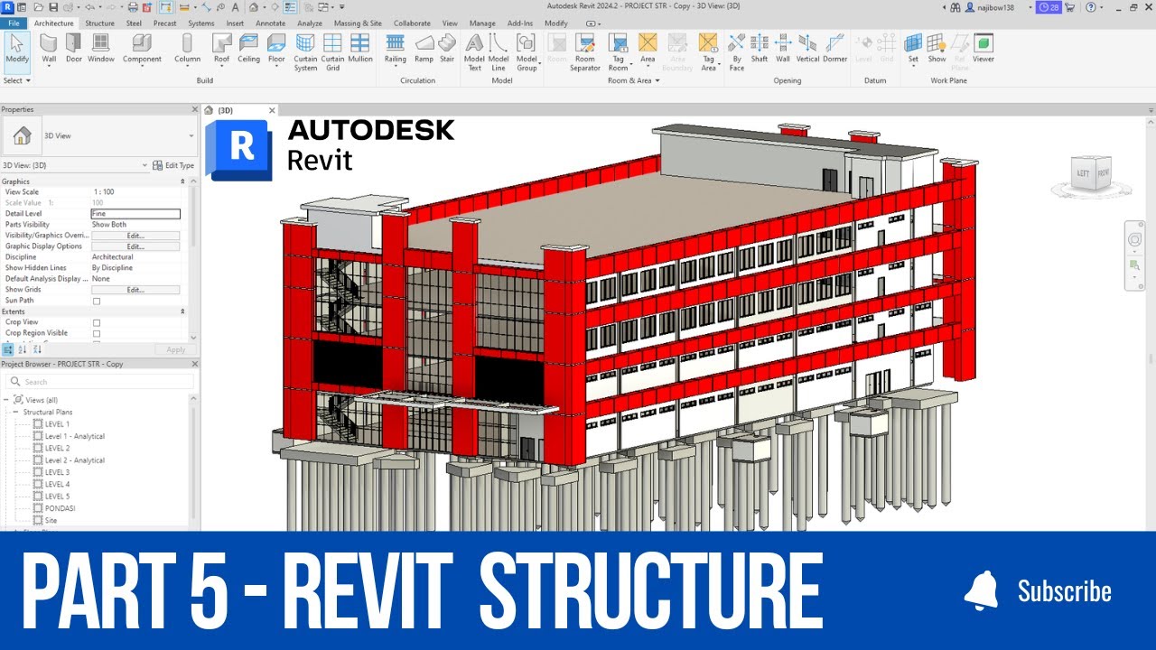 REVIT STRUCTURE - BANGUNAN GEDUNG - PART 5 #bim #revit #revitstructure ...