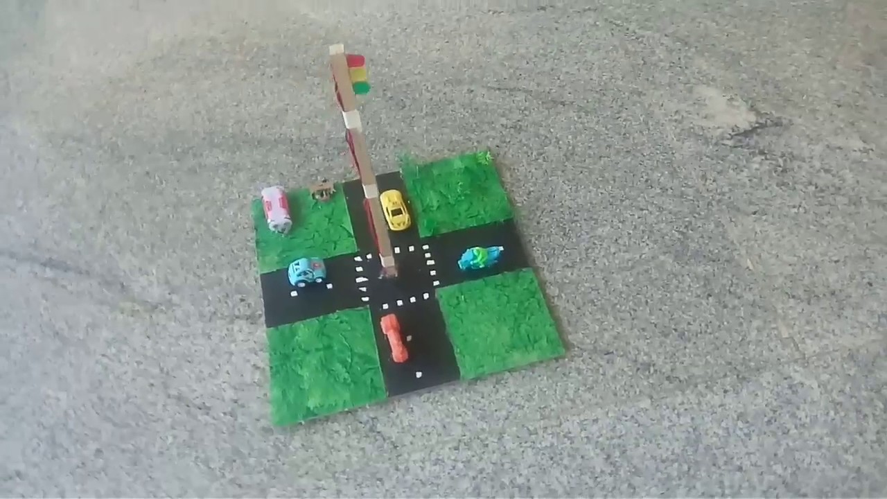 Manual traffic signal working model - YouTube