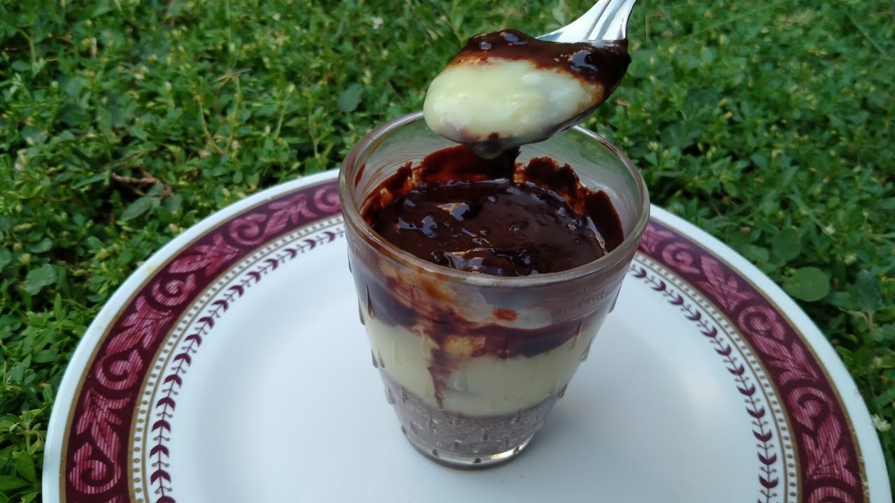 Chocolate Custard pudding | 3 layer Custard pudding with chocolate ...