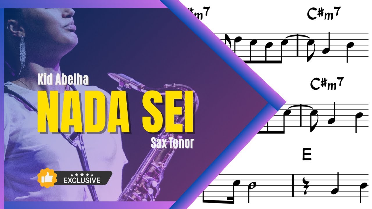 NADA SEI | KID ABELHA | SAX TENOR PLAYBACK E PARTITURA - YouTube