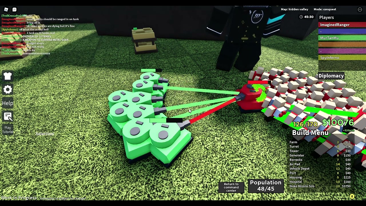 Normal Real Time Strategy Game (NRTS) Roblox 1 Tank 47 Medic v. 10 Tank ...