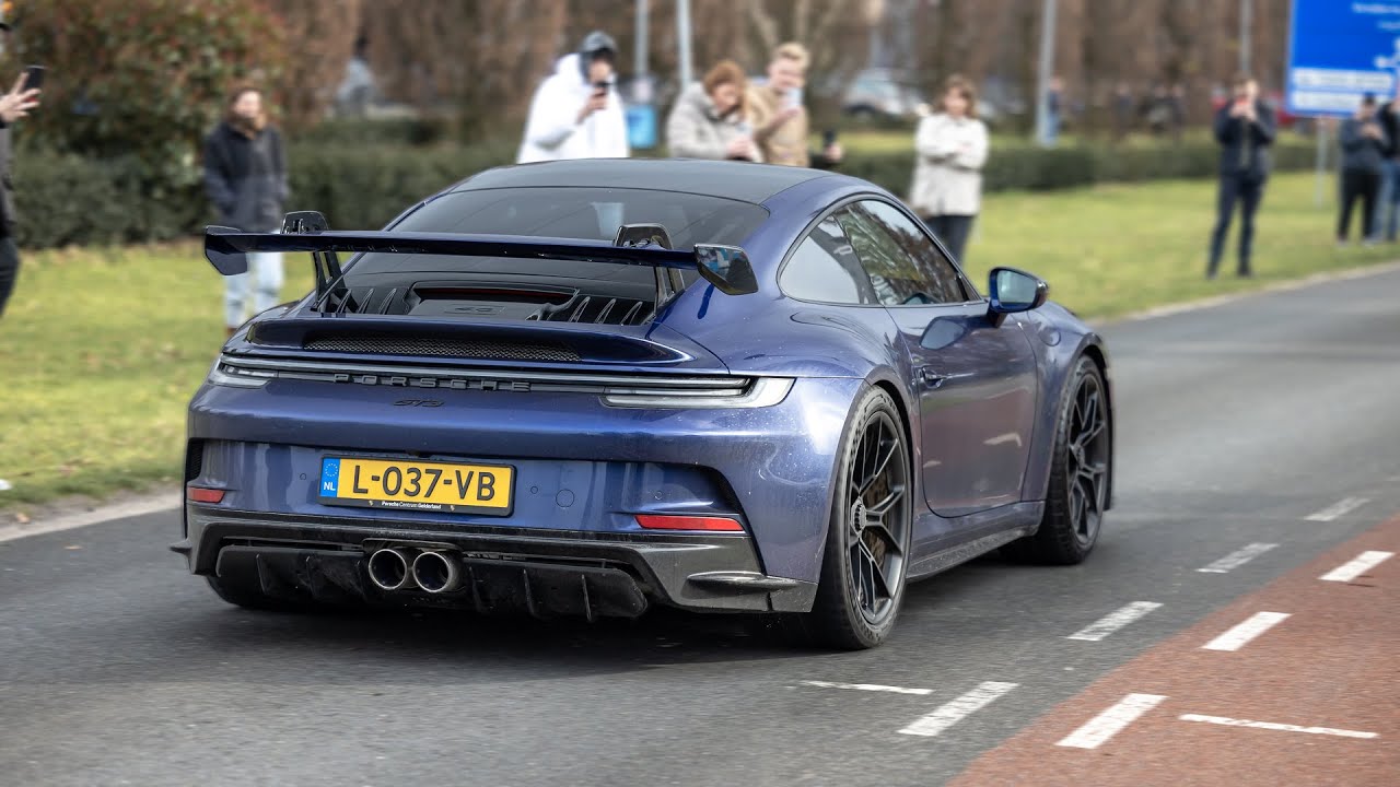 Porsche 992 GT3 with Akrapovic Exhaust - Cold Start, Revs ...