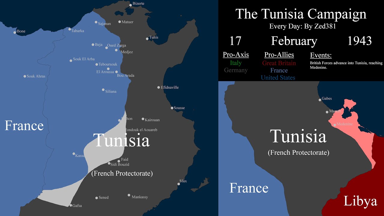 The Tunisia Campaign of World War II: Every Day - YouTube