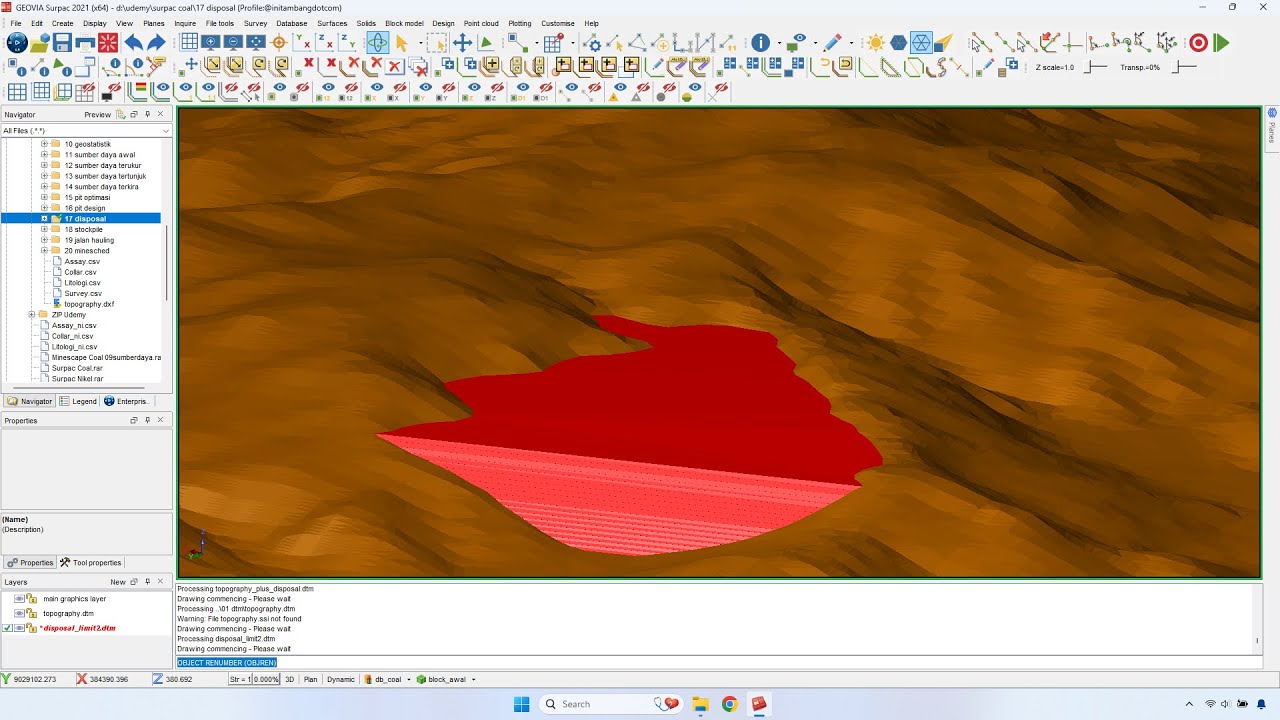 Membuat Design Disposal Tambang Batubara dengan Surpac - YouTube