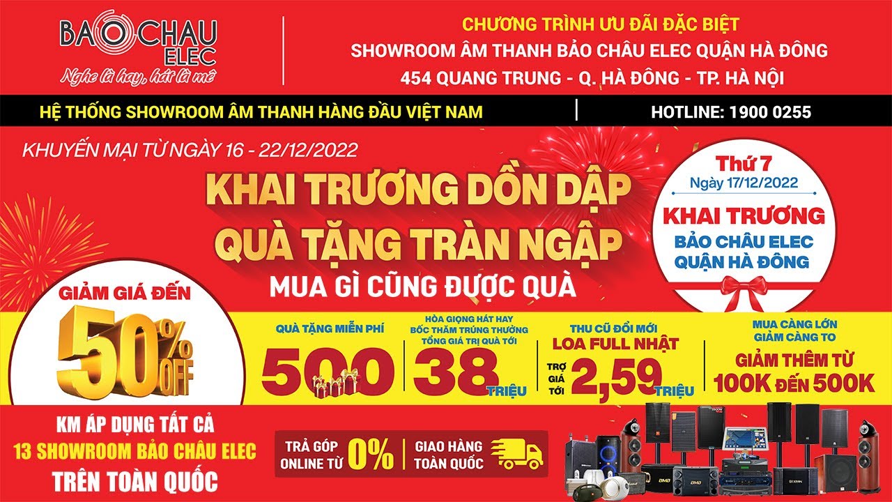 500 Quà Tặng Miễn Phí, GIẢM GIÁ TỚI 50% mừng Khai Trương Showroom âm ...