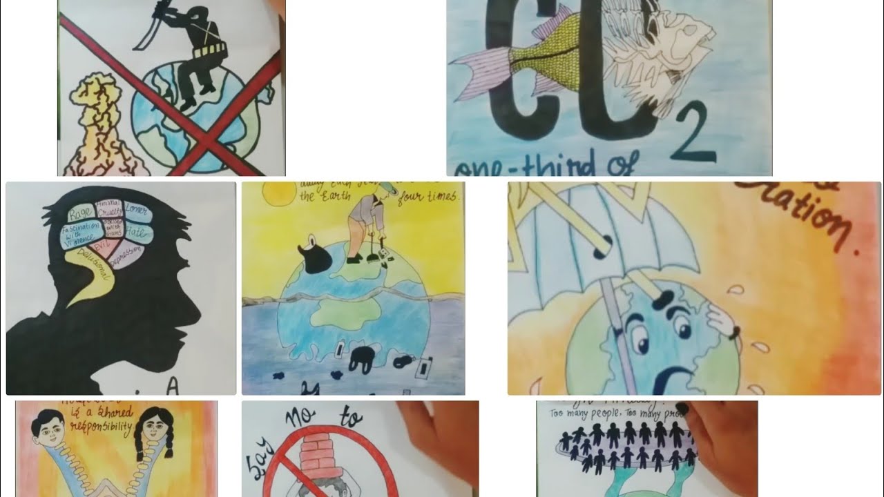 Easy drawing related to social issues with messages (Part-2) by Neha ...