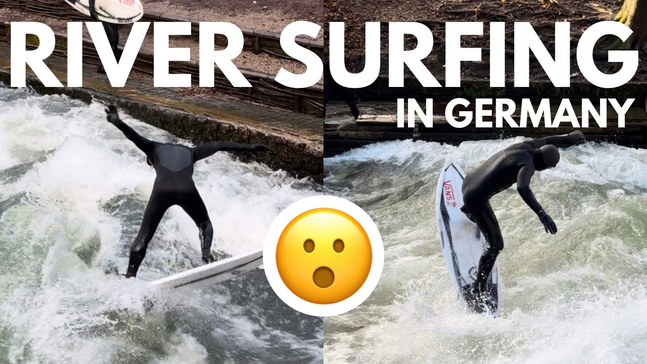 River Surfing in Munich! *in WINTER* (Eisbachwelle München) - YouTube