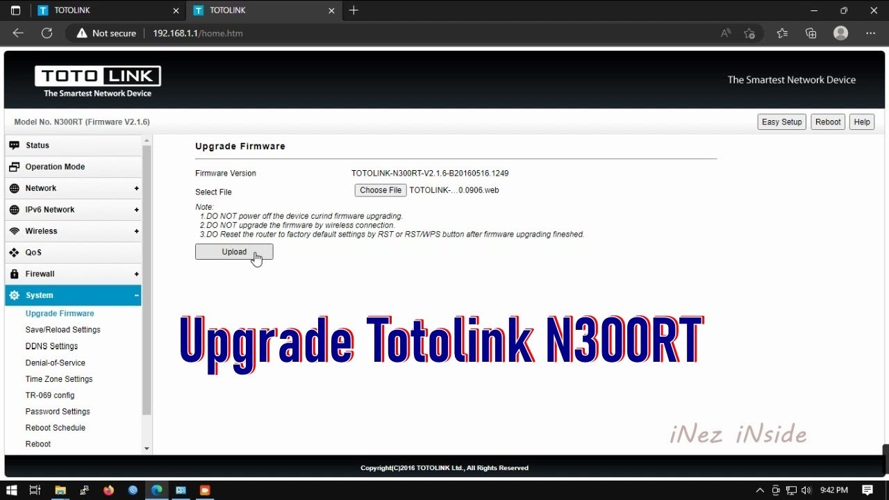 Upgrade Totolink N300RT - YouTube