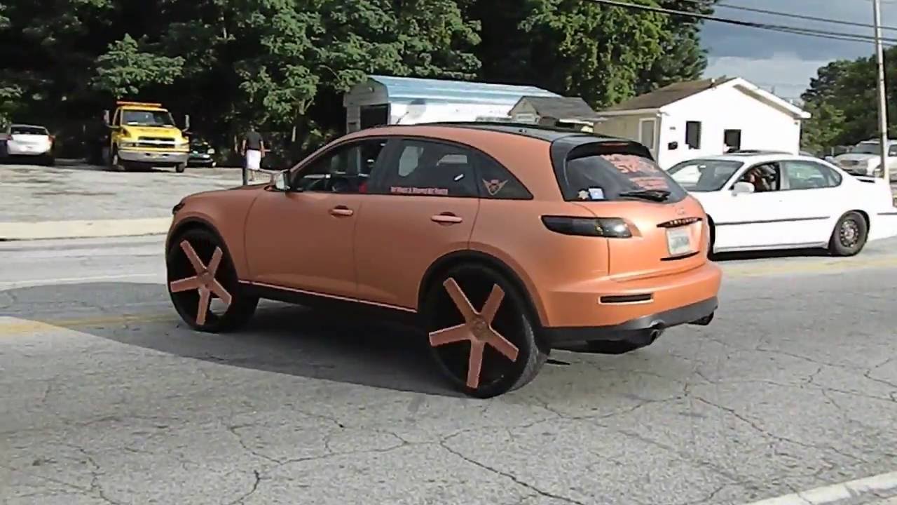 Chill Will's Wrapped Infiniti FX35 on 28" Dub Ballers Stunt World BBQ ...