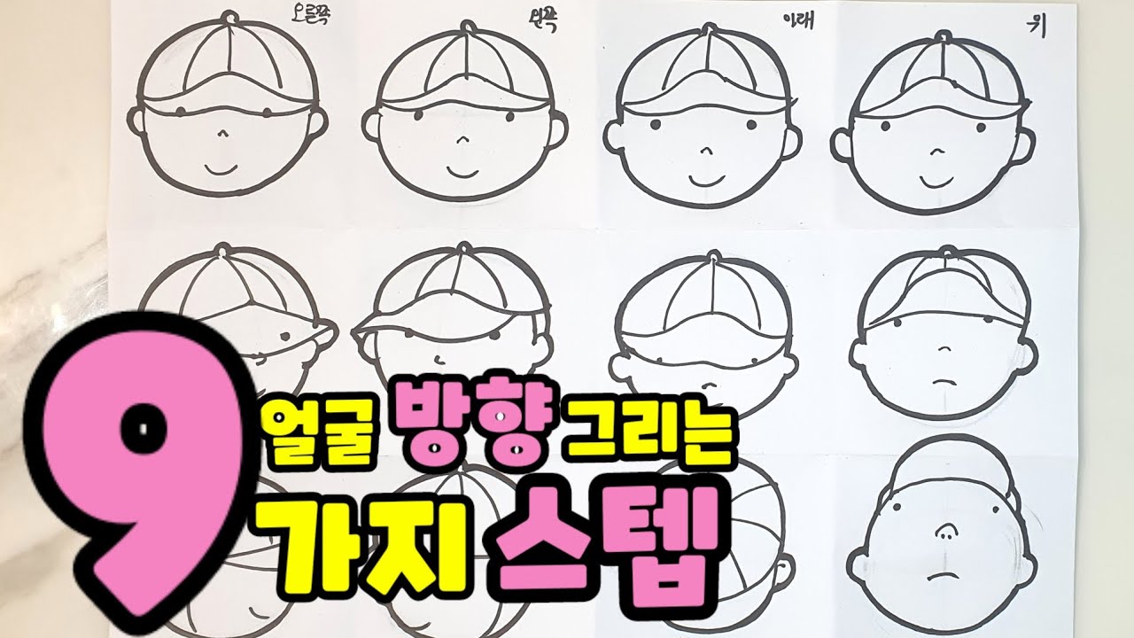 how to draw/방향에따라 변하는 얼굴모습/ bigginer for drawing/Changes in appearance ...