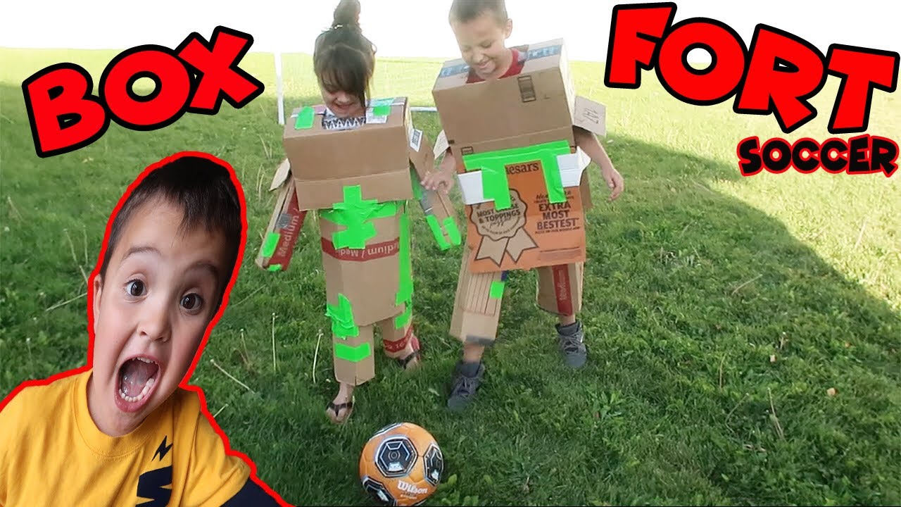 BOX FORT KIDS try to play SOCCER! - YouTube