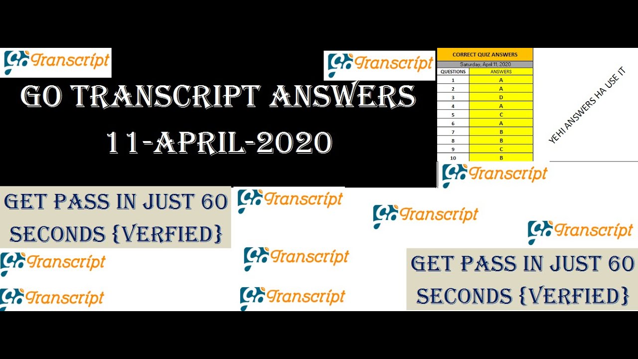 #Gotranscriptanswer Go Transcript Answer 11 april , 2020 | GoTranscript ...