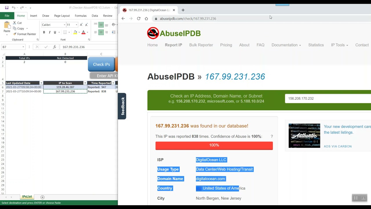 Checking IP Against AbuseIPDB.com - YouTube