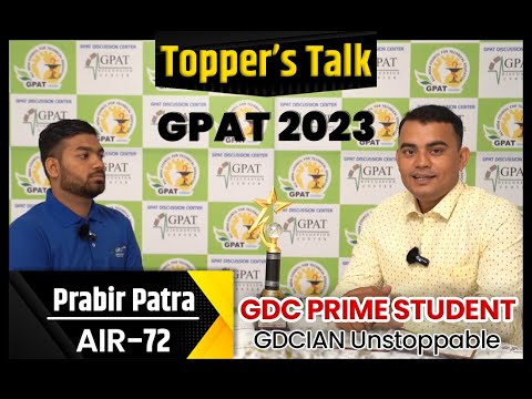 GPAT-2023 - Topper | PRABIR PATRA (AIR- 72) | Topper's Talk - YouTube