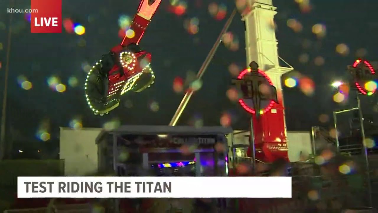 Steph Simmons tests out new Titan ride at RodeoHouston - YouTube