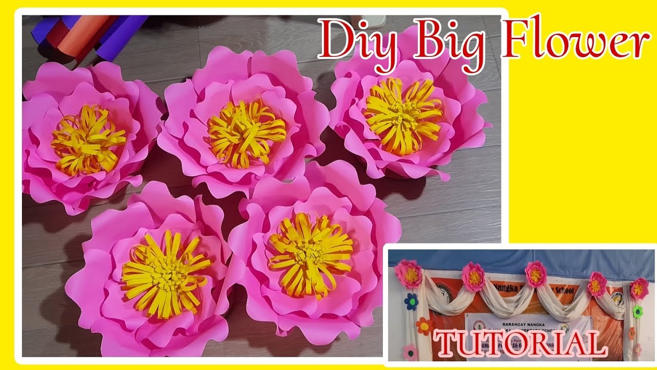Big Paper Flower Tutorial | Paper Flower Craft Tutorial - YouTube