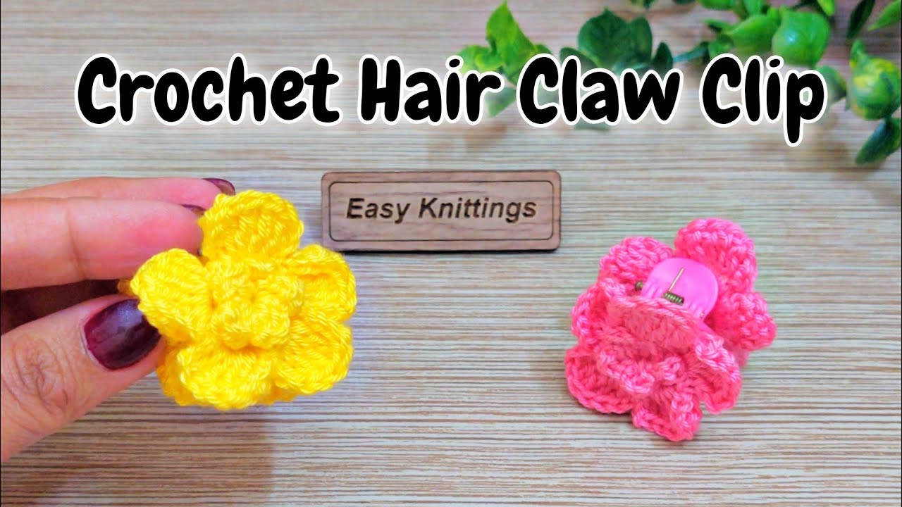 DIY Crochet Flower Claw Clip | Easy & Cute Crochet Hair Accessory - YouTube
