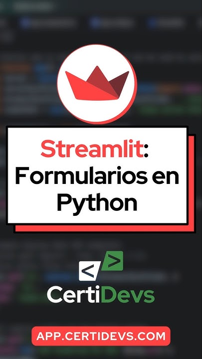 Streamlit Python programar formularios web en segundos frontend con Python - YouTube