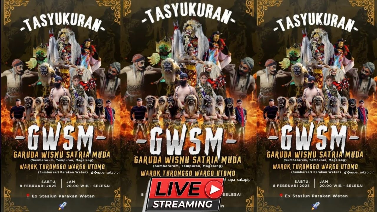 GWSM GARUDA WISNU SATRIA MUDA live hari ini EX STASIUN PARAKAN WETAN ...