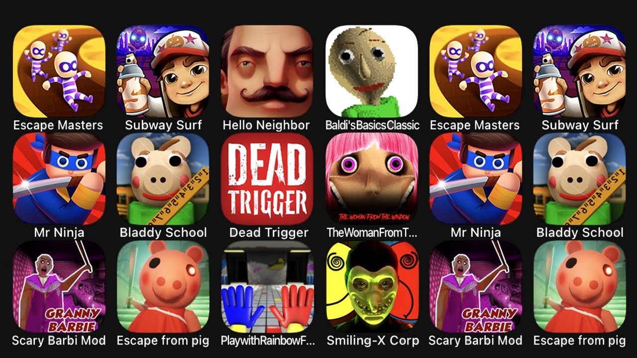 Escape Masters, Subway Surf, Hello Neighbor, Baldis Basics Classic, Mr ...