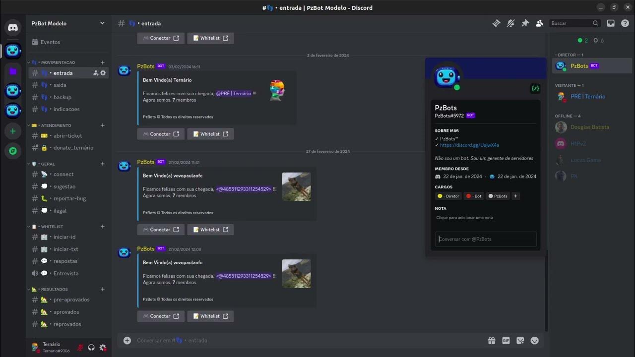 Bot WL de FIVEM - TICKET - PONTO - MUITO MAIS - YouTube