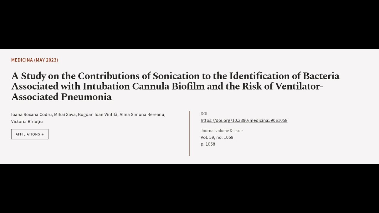 A Study on the Contributions of Sonication to the Identification of ...