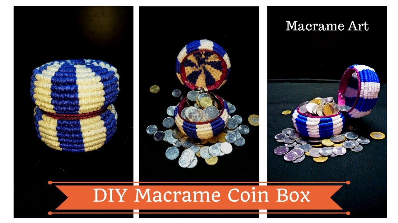 How to make Macrame coin box | Macrame Coin purse - YouTube
