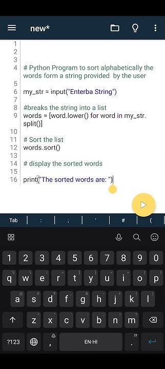 Python Program To Sort Alphabetically The Words From A String Python Tutorial Python Youtube