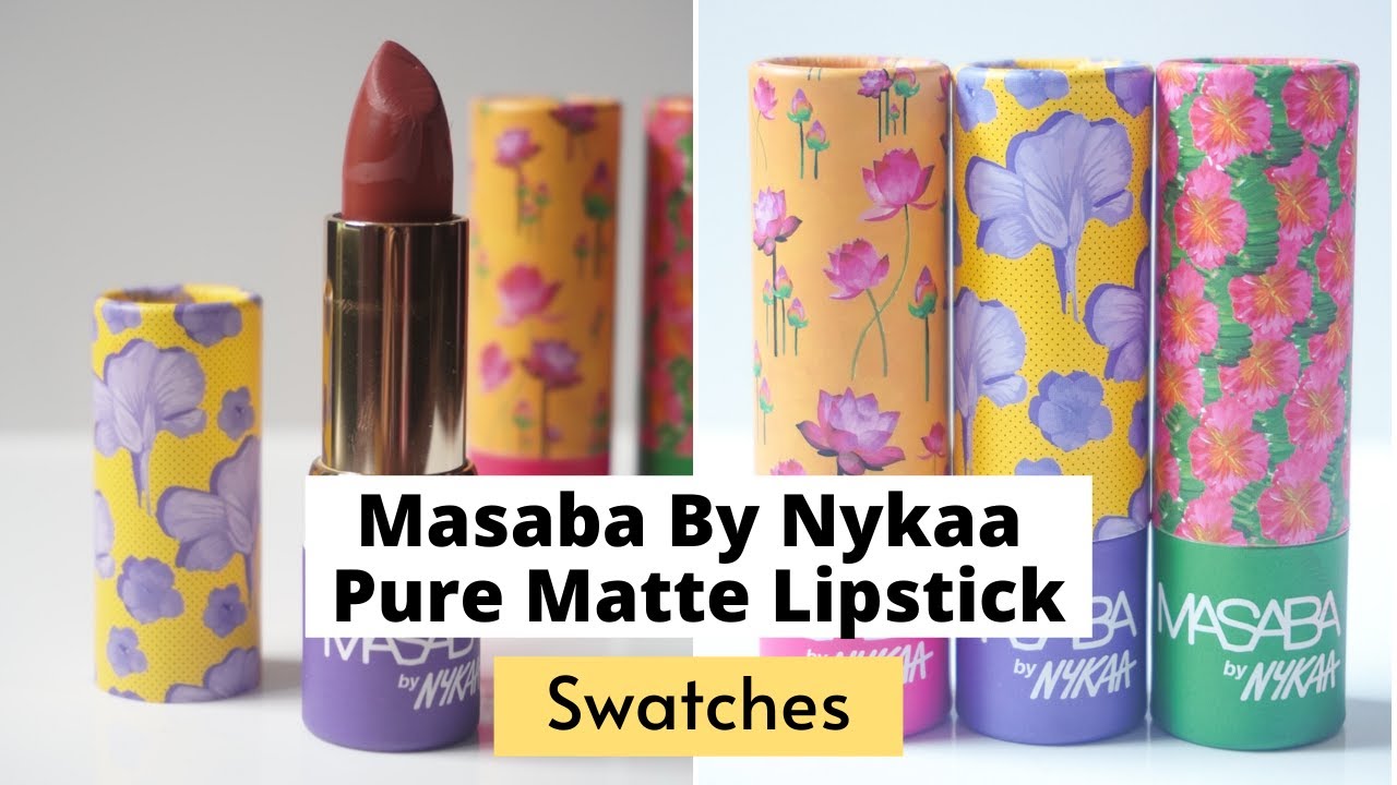 Masaba By Nykaa Pure Matte Lipstick Swatches | All 3 Shades - Make It ...