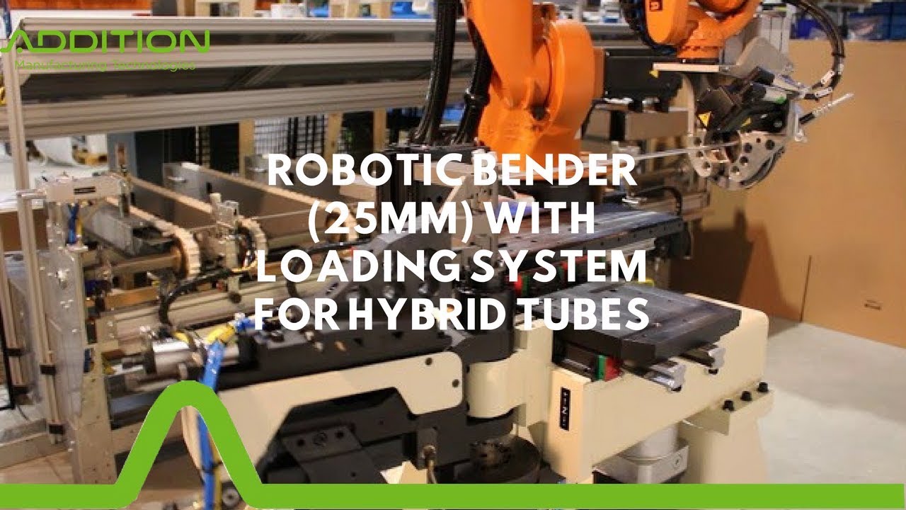 Robotic bender (25mm) with loading system for hybrid tubes - YouTube