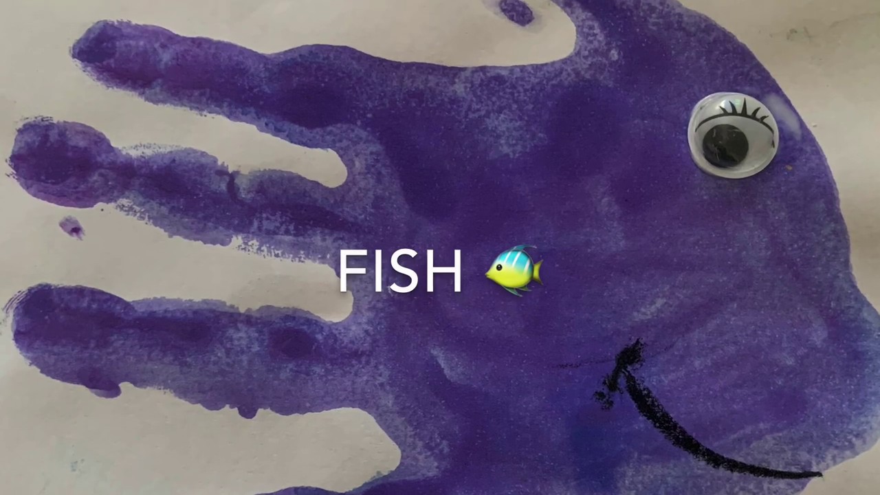 Hand and foot print Activity for kids: Hand print Fish(craft-13) - YouTube