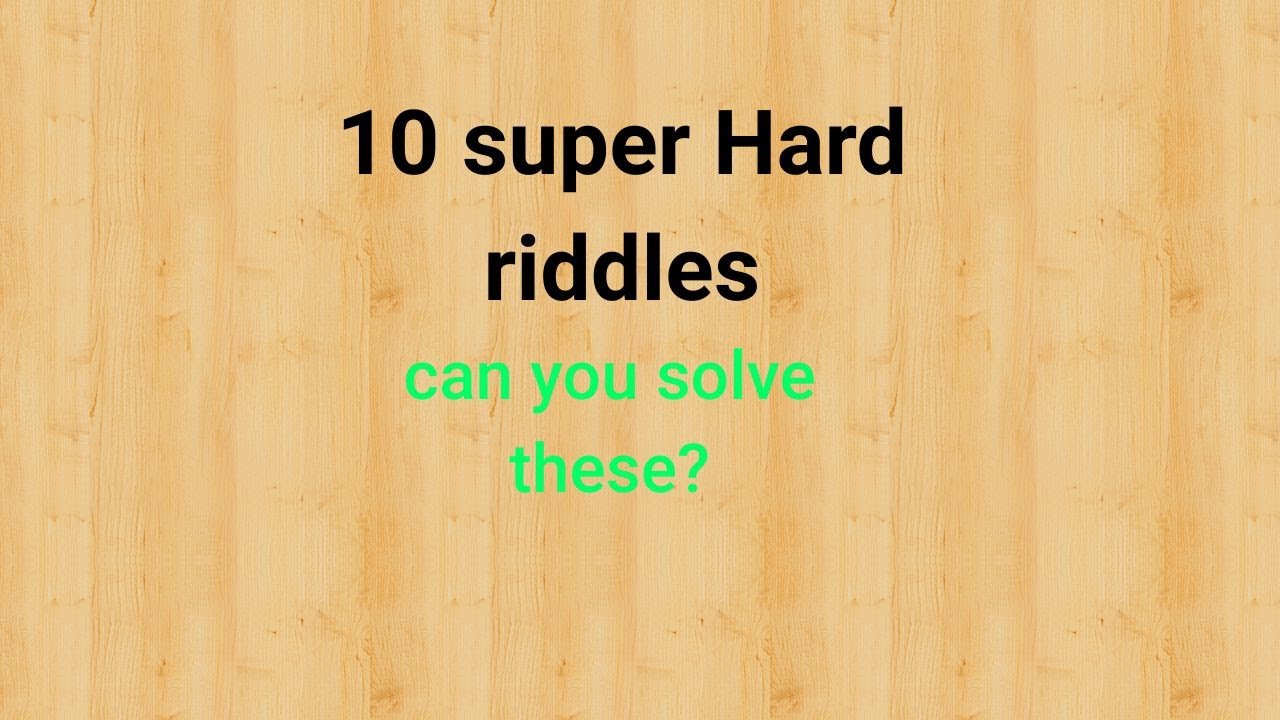 Super hard riddles||Episode 5||English - YouTube