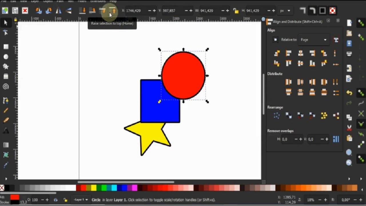 Inkscape tutorial #2 - Cara memposisikan letak objek - YouTube