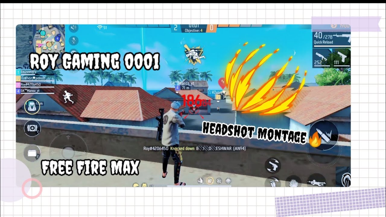 Headshot Montage🔥 || Free Fire Max || Roy Gaming 0001 - YouTube