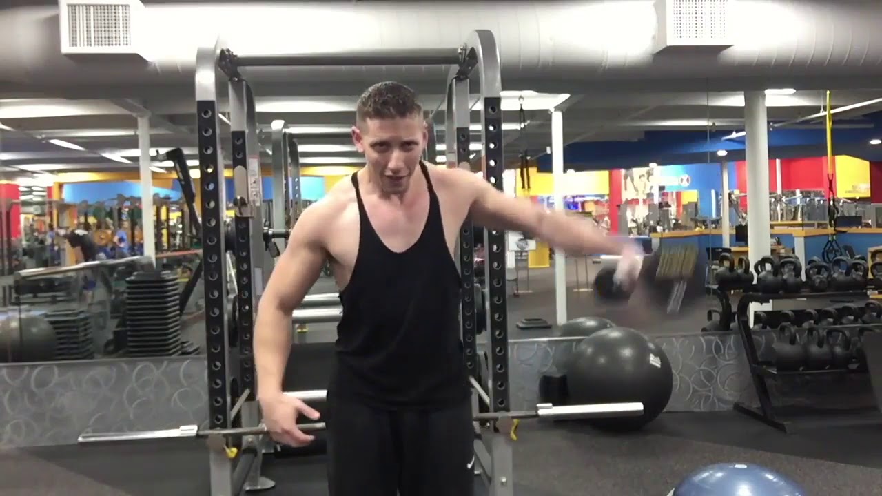 Single-Arm Curl Bar Lateral Raise - YouTube