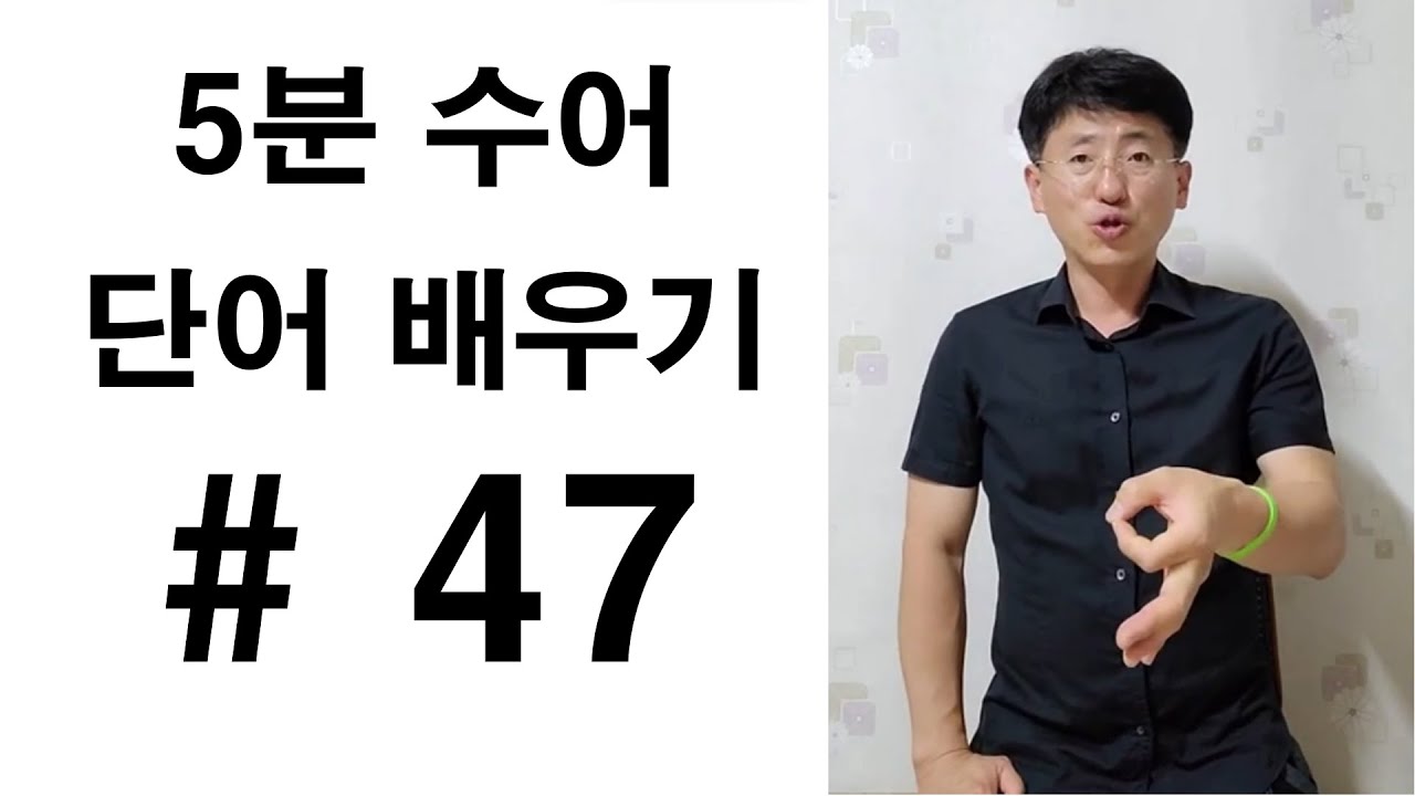 5분 수어 단어 배우기 47 거울모드 기초수어 기초수화 수화배우기 수어배우기 초보수화 초보수어 청각장애인 장애인 농인 Youtube