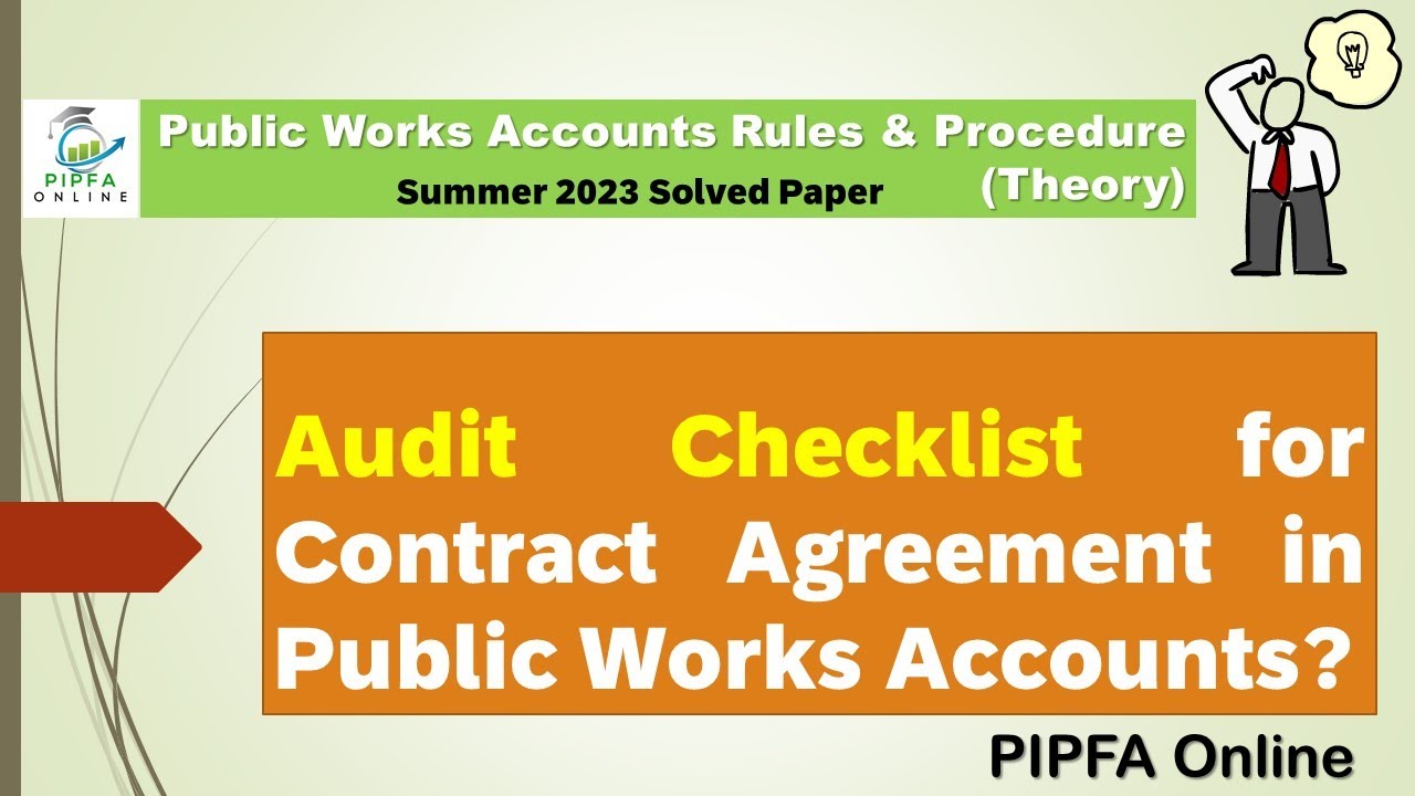 Audit Checklist of Contract Agreement Public Works Accounts Rules ...