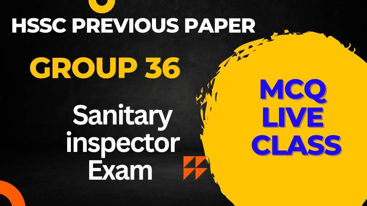 Sanitary Inspector Live MCQ class II HSSC Sanitary inspector HSSC ...