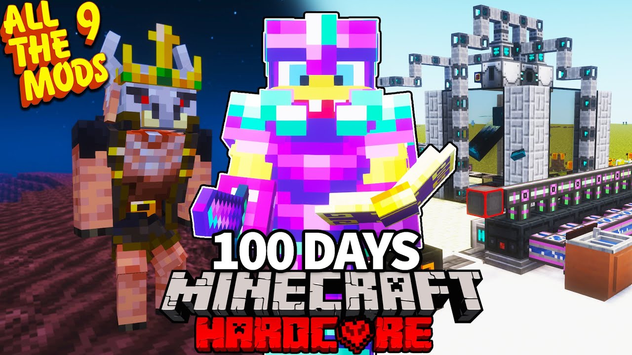 I Survived 100 Days in ALL THE MODS 9 HARDCORE MINECRAFT AGAIN... - YouTube