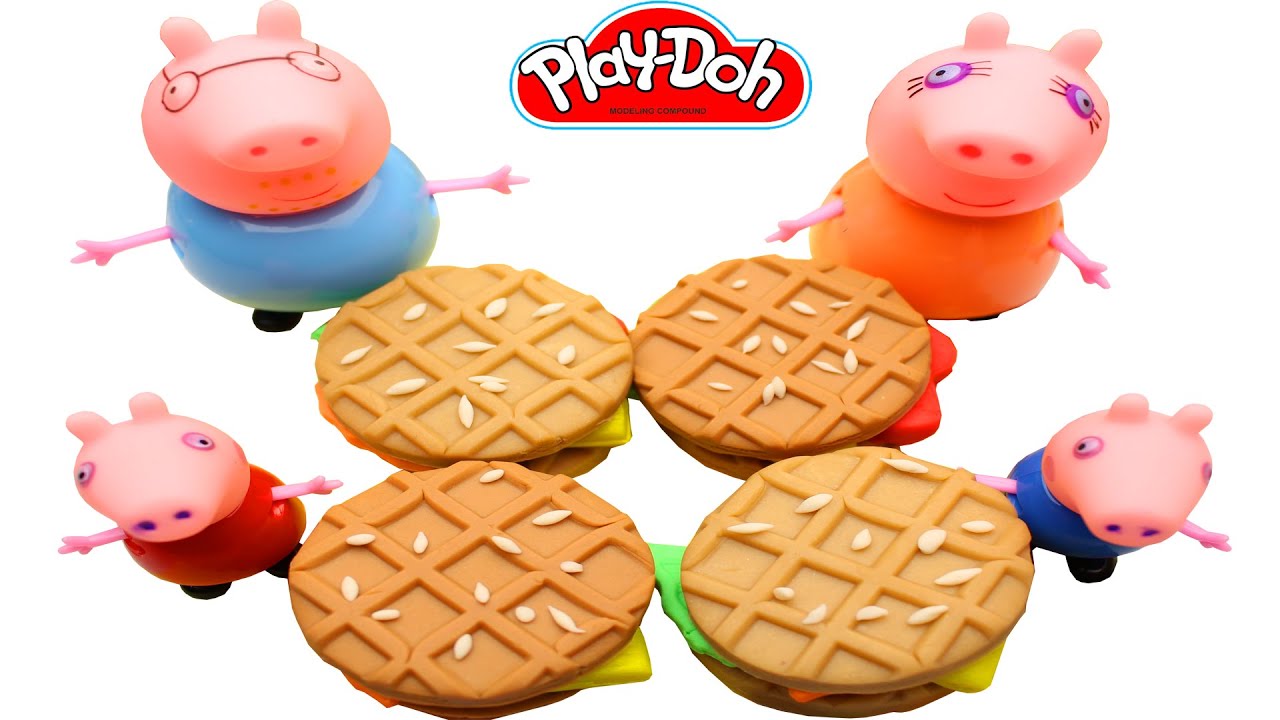 Play doh Breakfast Waffle Fruit Filling for Family Peppa Pig - YouTube