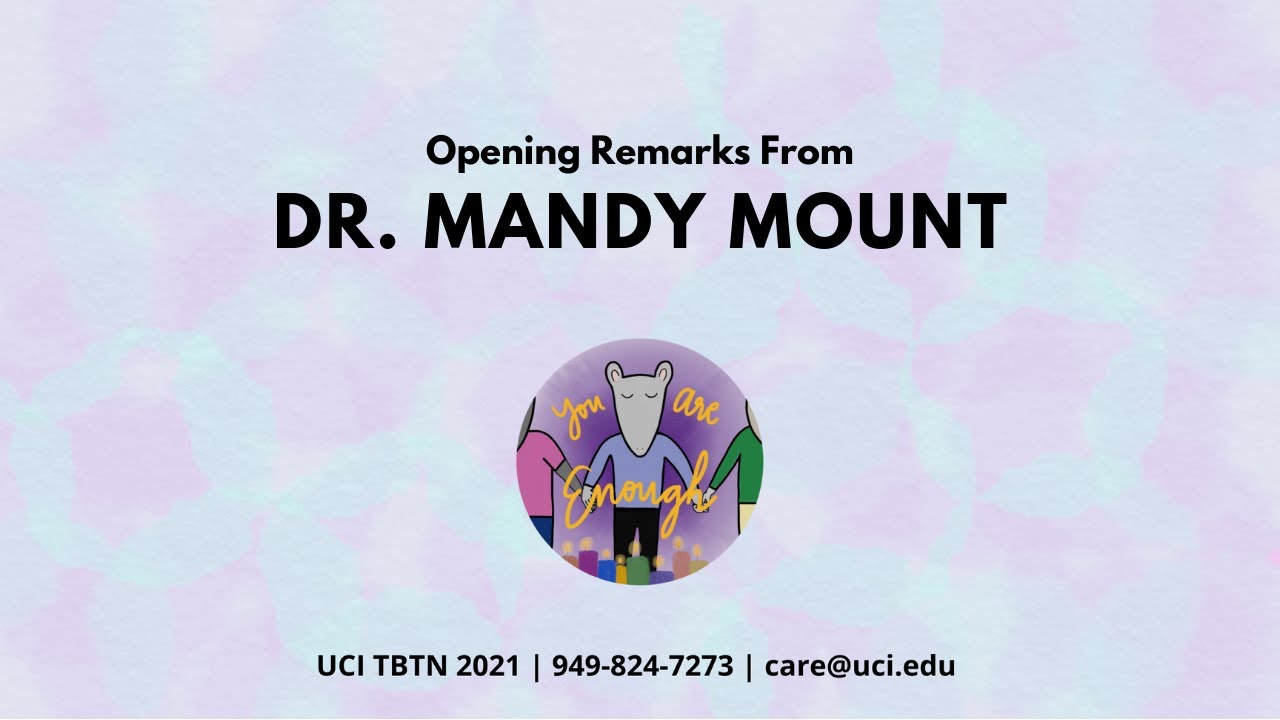 UCI Take Back the Night 2021 Dr. Mandy Mount Opening Remarks - YouTube