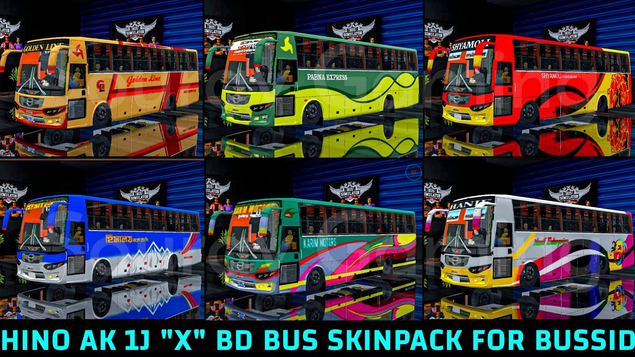 Bussid Bus Skin | Hino AK 1J "X" Bangladeshi Bus Skin Pack 1 For Bus ...