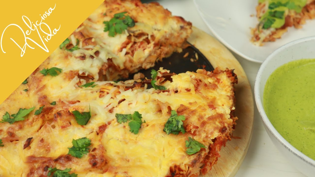 PASTEL AZTECA CON POLLO Y SALSA POBLANA (CC ENG & ESP) - YouTube