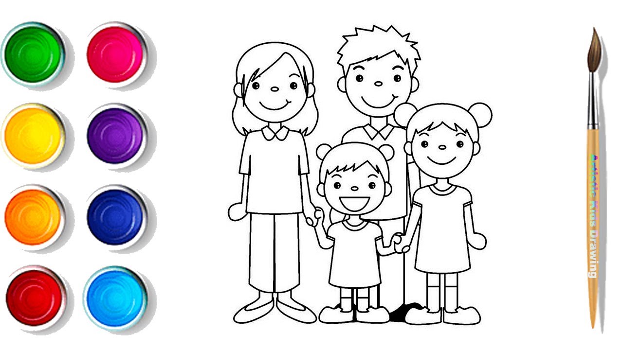 Mother's day drawing | Happy Mother Day | Family drawing for kids - YouTube