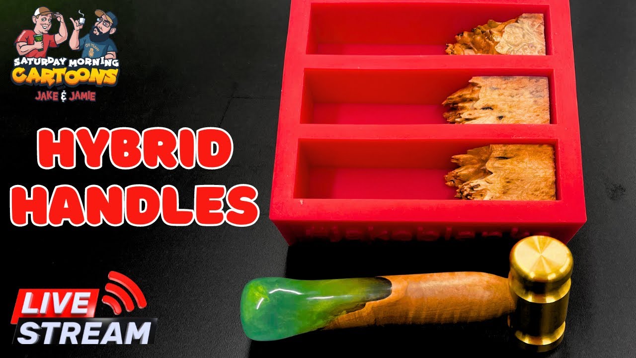 Resin Casting Hybrid Handles - Maple Burl and Floating Colors - LIVE ...