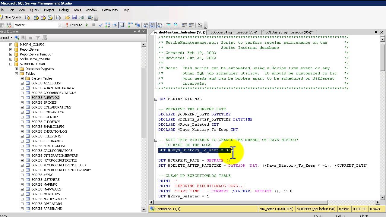 Running The Scribe Maintenance Script - YouTube