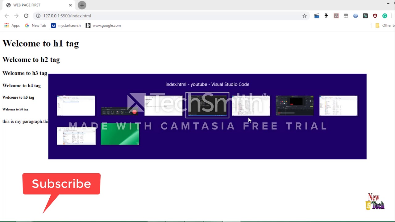 HTML First Tutorials for Beginners Presented by New Tech - YouTube