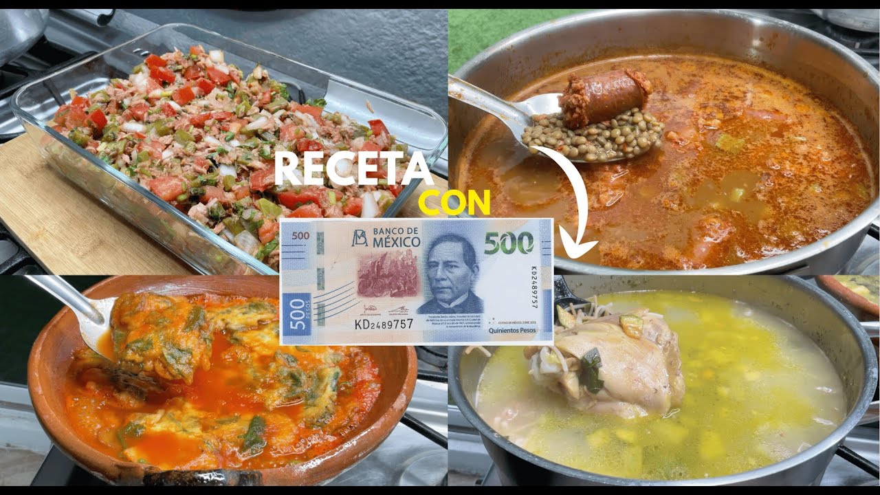 MENÚ SEMANAL con $500 pesos ‼️5 RECETAS PARA TODA LA SEMANA ‼️Fácil y ...