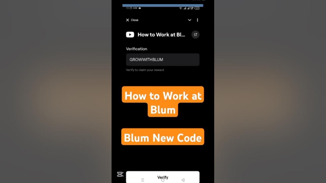 How to Work at Blum | Today Blum Verify Task| Blum code - YouTube