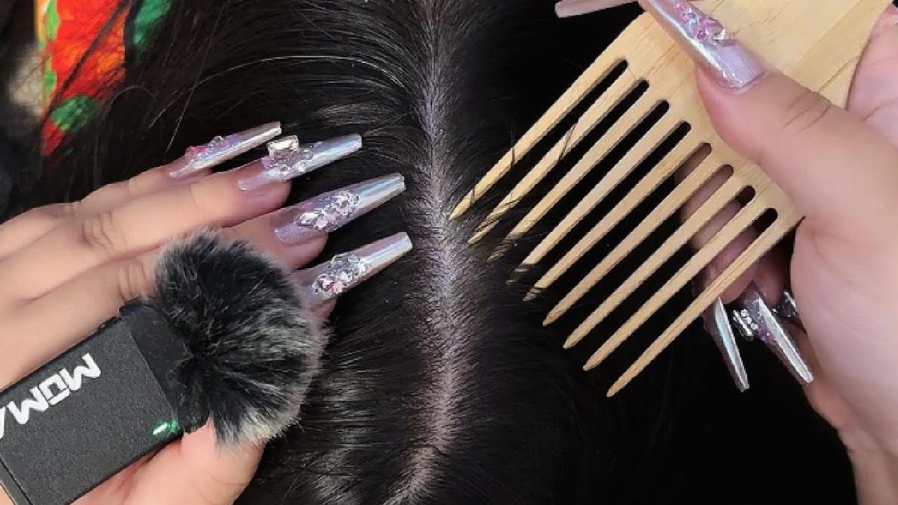 ASMR Dandruff Removal: Nails & Comb Focus – Sped-Up - YouTube